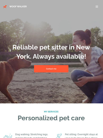 Dog Walker Website Template - Website template