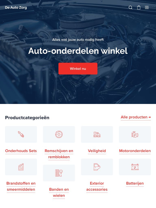 Auto-onderdelen sjabloon - Website sjabloon - Webnode
