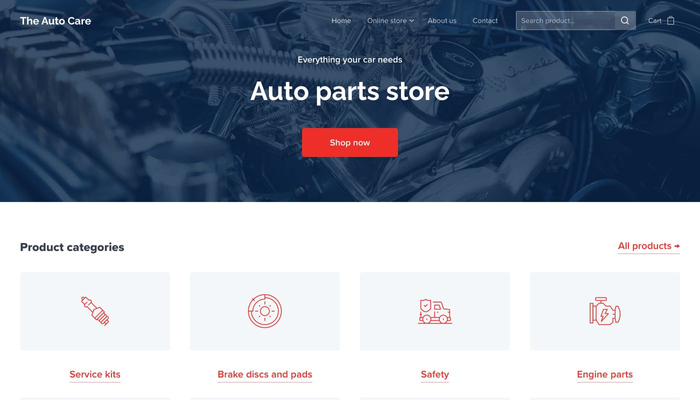 Auto Parts Website Template - Website template