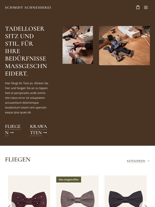 E-Shop für Krawatten - Vorlage für Neujahrs-Grüße für Paare - Webnode