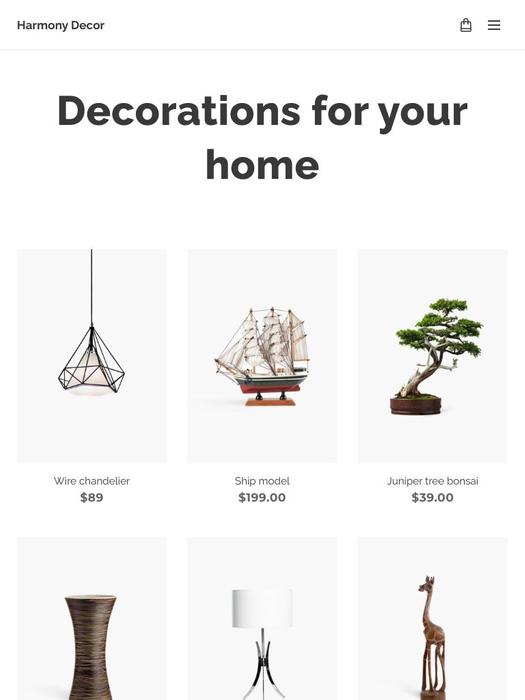 Decoration Store Template - Website template