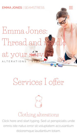 Seamstress Website Template - Website template