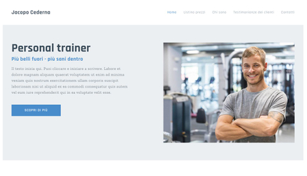 Modello - Personal trainer - Modello del sito - Webnode