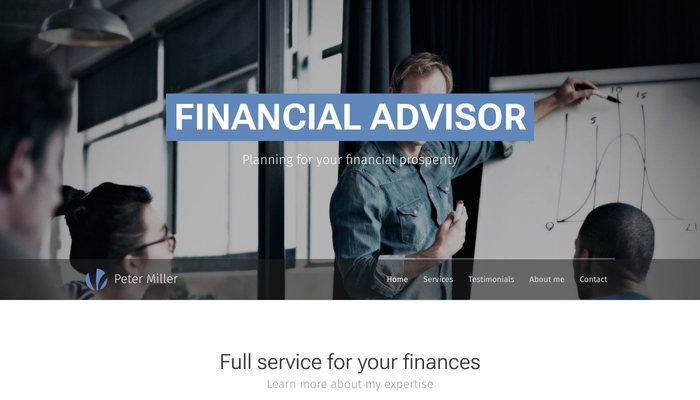 Financial Advisor Website Template - Website template