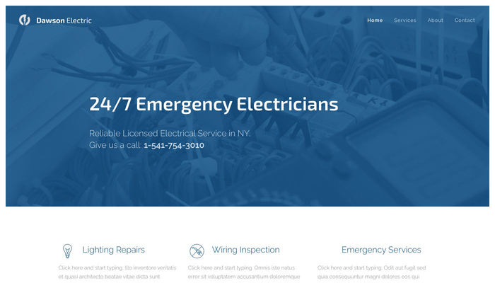 Electrician Website Template - Website template