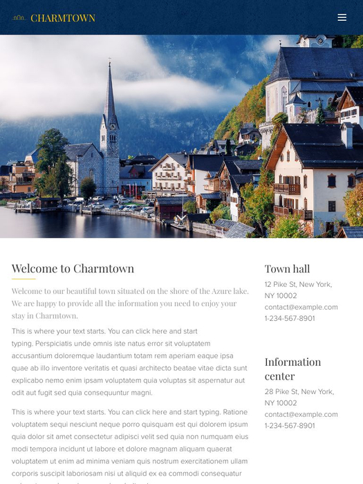 Town template - Website template - Webnode