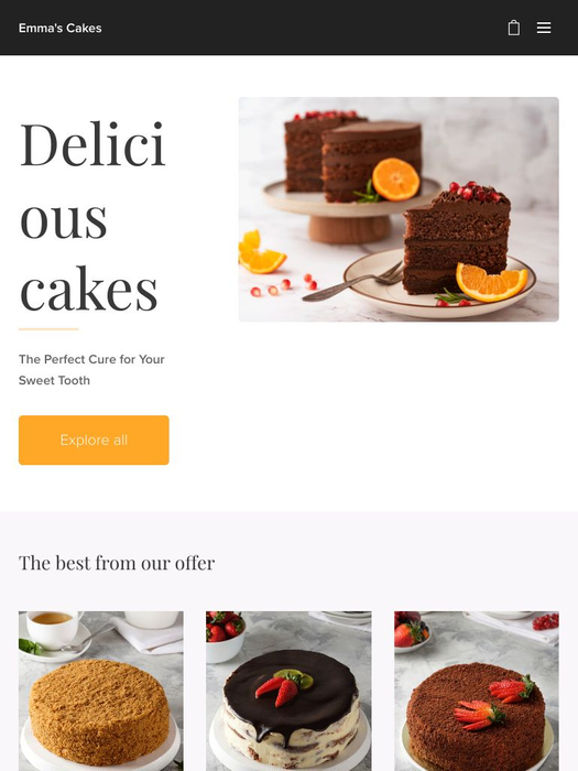 Cake Store Template - Website template