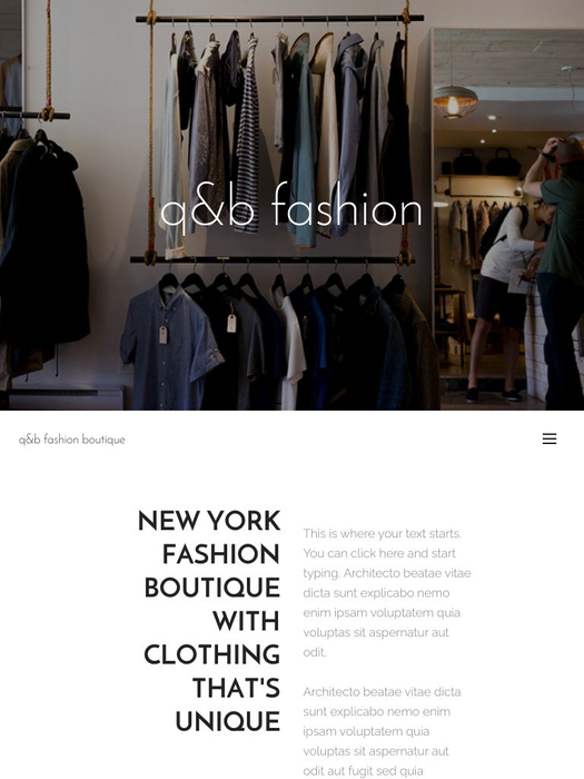 Fashion Boutique Website Template - Website template