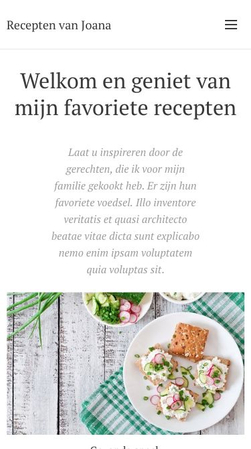 Receptenboek sjabloon - Website sjabloon - Webnode