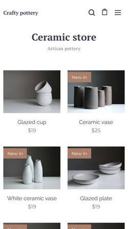 Ceramic Store Website - Website template