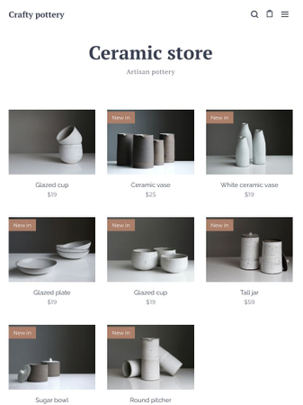 Ceramic Store Website - Website template