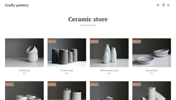 Ceramic Store Website - Website template