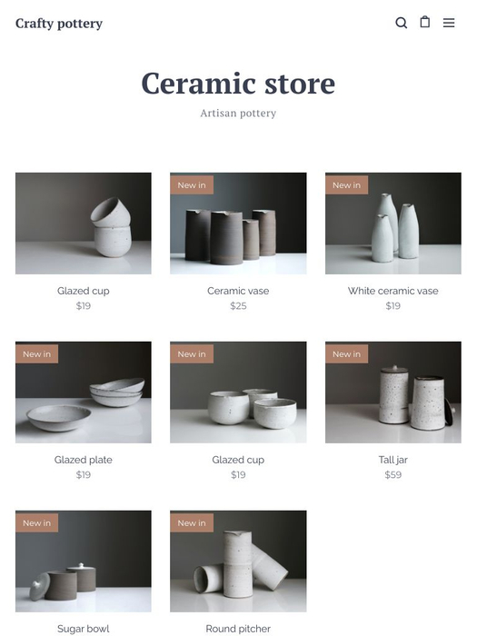 Ceramic Store Website - Website template