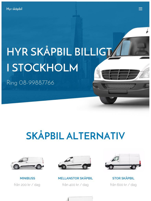 Mall - Biluthyrning - Mall för campingstjänster - Webnode