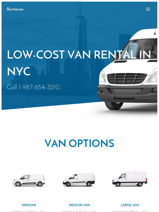 Van Rental Template - Website template - Webnode