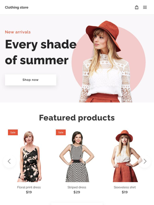 Fashion Store Template - Website template