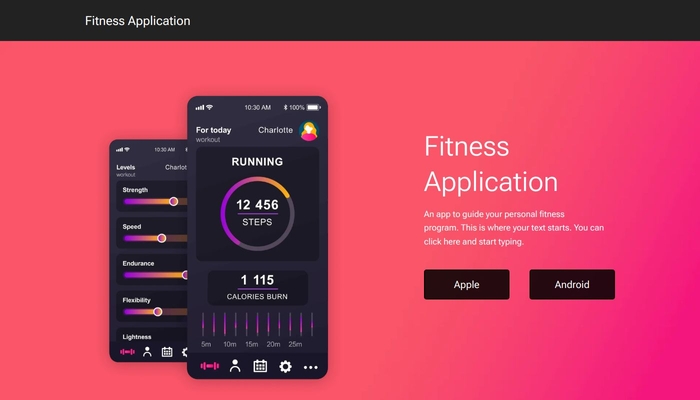 Fitness App Website Template - Website template