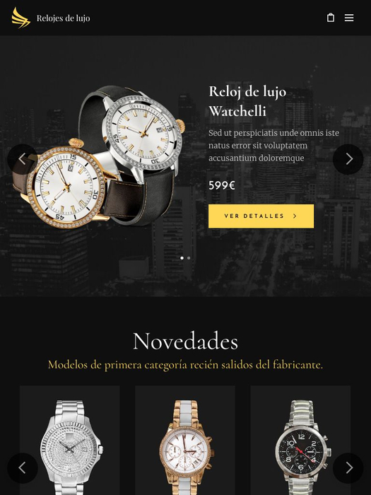 Plantilla de relojes de lujo - Plantilla web - Webnode