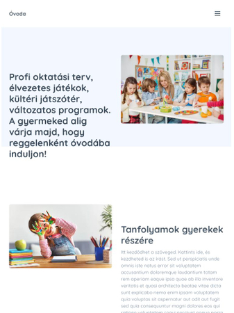 Óvoda sablon - Websablon