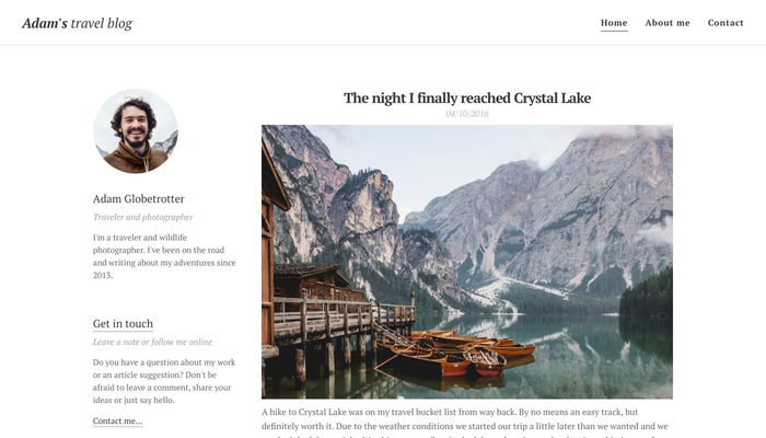 Travel Blog Website Template - Website template