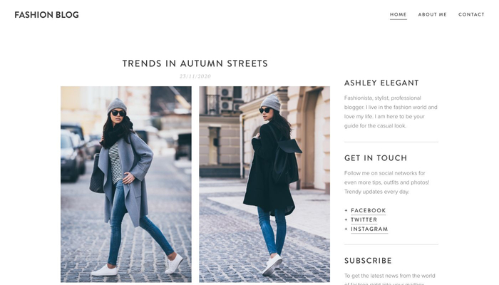 Fashion Blog Website Template - Website template