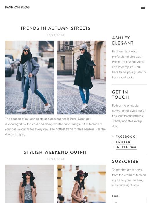 Fashion Blog Website Template - Website template