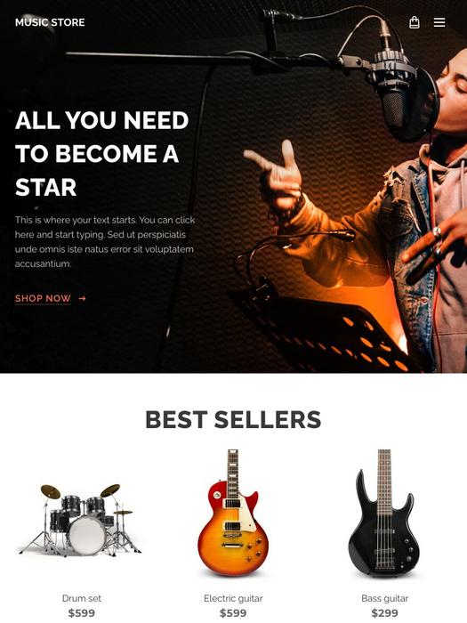 Music Store Template - Website template