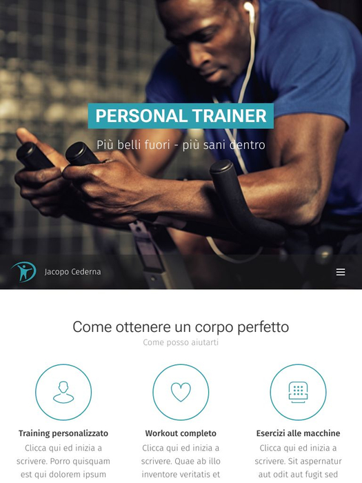 Modello - Personal trainer - Modello del sito - Webnode
