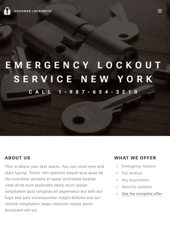 Locksmith Website Template - Website template