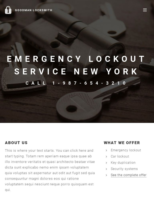 Locksmith template - Website template - Webnode