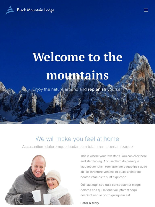 Mountain Hotel Website Template - Website template