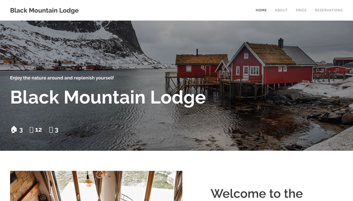 Mountain Hotel Website Template - Website template