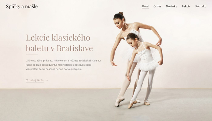 Šablóna Baletná škola - Šablóna webu - Webnode