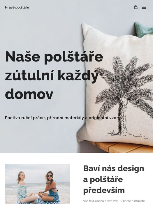 Šablona: Ručně šité polštáře - Webová šablona | Webnode.cz