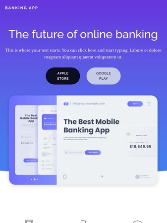 Banking App Website Template - Website template